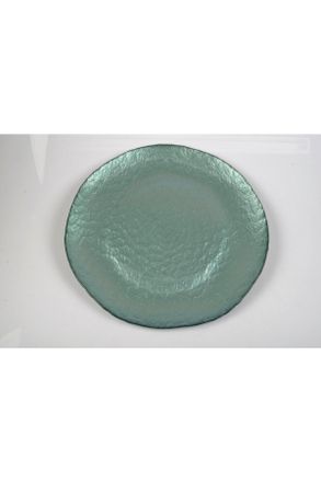 Novel Platzteller Set 4-tlg., Gr&uuml;n, Glas, Uni, rund, Lfgb, handbemalt, Essen & Trinken, Geschirr, Teller, Platzteller