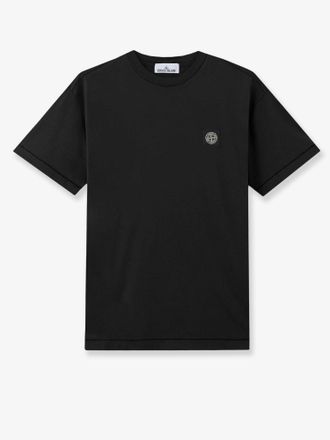 Stone Island Mens T-Shirt Cotton Black Organic T-Shirts And Polos