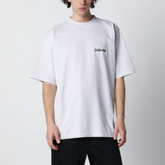 Balenciaga Wei&szlig;es Masking-Tape T-Shirt mit mittlerer Passform