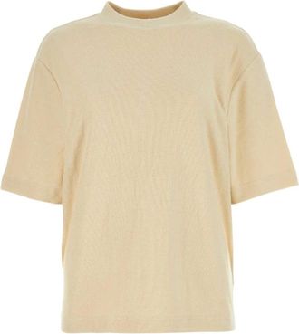 Burberry Femme, Tops, Beige, Taille: 36 FR T-Shirt Oversize Cr&egrave;me en Tissu &Eacute;ponge