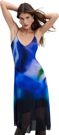 Desigual robe nuisette asym&eacute;trique m c lacroix bleue