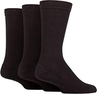SockShop Homme Demi-coussin Doux Chaussettes en bambou 3 Paire Noir 48-50