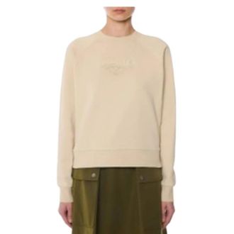 Moncler Baumwoll-Sweatshirt mit Frontlogo - - Sweatshirts & Hoodies - Damen - Beige - L