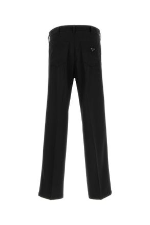Prada Mens Wool Gabardine Trousers Black