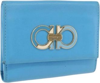 Ferragamo Portefeuille Trifold Pre-owned - Femme - Pre-owned - Bleu - Taille: ONE Size