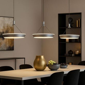 Globo Lighting H&auml;ngeleuchte Pendellampe Esszimmerleuchte led Ringe H&ouml;henverstellbar l 97,5 cm