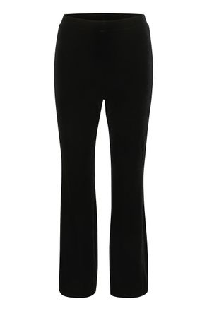 Part Two Damen Womens Trousers Velvet Flared Legs High-Waisted Regular Fit Hose, Black