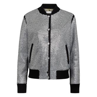 Philipp Plein Femme, Vestes, Gris, Taille: 36 FR Bomber avec Cristaux
