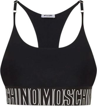 Moschino Femme, Tops, Noir, Taille: 44 FR Technical Fabric Crop Top