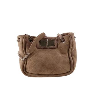 Chanel Pre-owned Suede and Fur Shoulder Bag - - Pre-owned - Damen - Braun - ONE SIZE