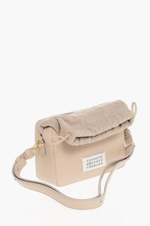 Maison Margiela MM11 Hammered Leather Shoulder Bag 5A with Canvas Detail Maison Margiela