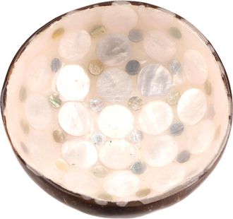 Guru Shop Schale aus Kokosnuss, Exotische Dekoschale - Weiß, 5x14x14 cm