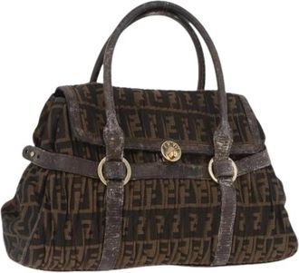 Fendi Pre-owned Vintage Zucca Canvas Hand Bag - Femme - Pre-owned - Brun - Taille: ONE Size