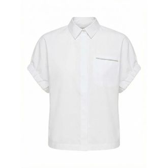 PESERICO Femme, Blouses et Chemises, Blanc, Taille: 40 FR Chemise Kimono &agrave; Manches Courtes