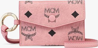 MCM Aren Kartenetui mit Trageriemen in Visetos SOFT PINK VISETOS