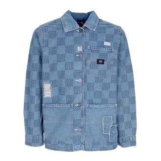 Vans Check Denim Printed Jacket - - Jackets - Damen - Blau - M