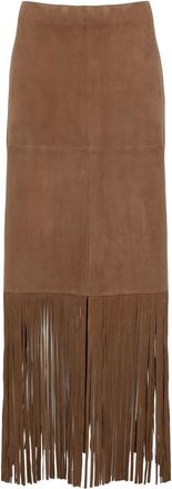 Yves Salomon jupe en cuir - Marron