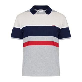 Versace Homme, Tops, Gris, Taille: L T-Shirt Ray&eacute; en Jersey de Coton