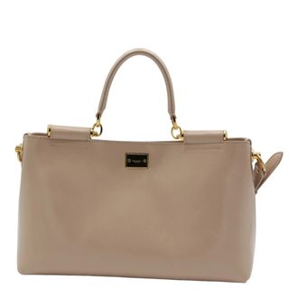 Dolce & Gabbana Hobo Bags - Rectangular Handbag In Smooth Nude Leather - Gr. unisize - in Beige - f&uuml;r Damen