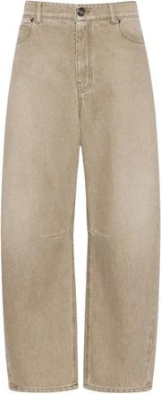 Max Mara Femme, Jeans, Beige, Taille: 32 FR Vaqueros de denim usado barril