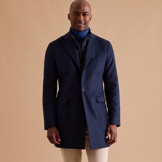 Bexley Honor&eacute; II - Manteau homme chevron bleu fonc&eacute;