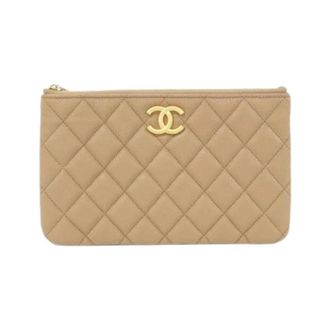 Chanel Pre-owned Grained Calfskin Pouch - - Pre-owned - Damen - Beige - ONE SIZE