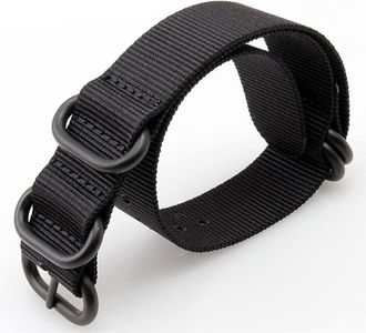 Generic Nylon Schwarz & Armeegrün Für Zulu mit Edelstahlringen Sportuhrenarmband 18mm 20mm 22mm 24mm