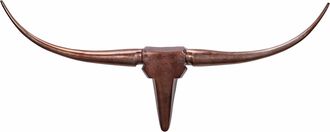 WOHNLING Deko Geweih Bull M WL1.394 Bronze 100 cm Aluminium Design Hörner, Wanddekoration Stierkopf Horn Modern, Wandskulptur Geweih-Jagdtrophäe Metall, Longho