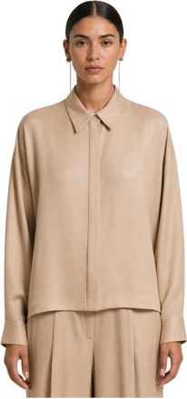 PESERICO Femme, Blouses et Chemises, Beige, Taille: 42 FR Chemise &agrave; col feuille
