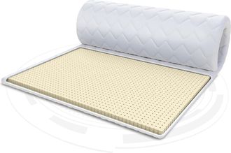 FDM Matratzentopper Latex Matratze Topper 120x200 cm Härtegrad H3 Höhe ca. 2 cm Allergiker Geeignet Öko-Tex Weiß