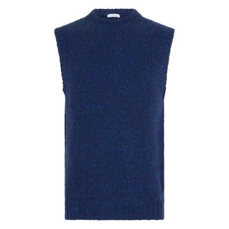 Malo &Auml;rmelloser Pullover - - Knitwear - Herren - Blau - XL