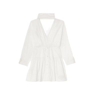 Ganni Lace-trim Wrap-style Mini Dress