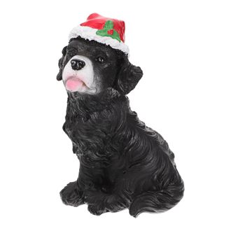 Frcolor Weihnachtshut Hund Kleine Hundefigur Robuste Hundestatue Aus Hochwertigem Kunstharz Praktisch Und Langlebig Fotorequisite F&uuml;r Gem&uuml;tliche Atmosph&auml;re Wu