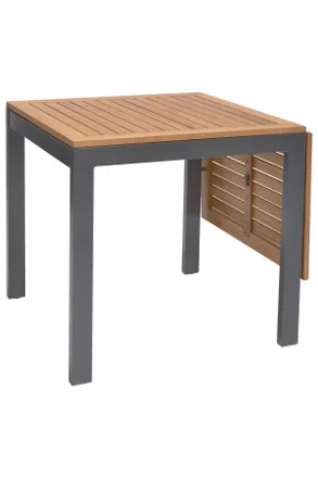 ambia GARDEN Gartentisch, Natur, Dunkelgrau, Holz, Metall, Eukalyptusholz, Hartholz, rechteckig, eckig, 70x75x75-126 cm, Fsc, ausziehbar, Gartenm&ouml;bel, Gartentische