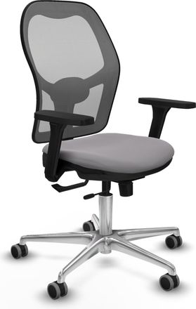 Piqueras y Crespo Grauer Schreibtisch mit 3D-Armlehnen, h&ouml;henverstellbare Lendenwirbelst&uuml;tze, ausgestattet mit Syncro/Traslack und Schaumstoff, Rollen 65 mm, Parkett, G