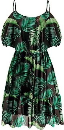 Generic Mini Robe Pliss&eacute;e De Couleur Unie &Agrave; Manches Courtes pour Femmes Robes De Soleil Femmes Sexy Courtes Robe Vintage Femme