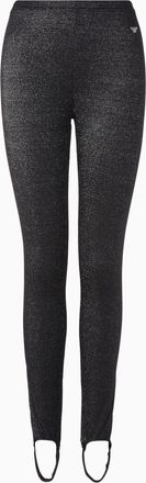 Emporio Armani Damen Lurex Leggings Hose, Schwarz, M