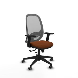 Piqueras y Crespo Ergonomischer Stuhl mit 2D-Armen, h&ouml;henverstellbare Lendenwirbelst&uuml;tze, ausgestattet mit Syncro/Traslack und Schneideschaum. Mit Rollen von 65 mm, Par