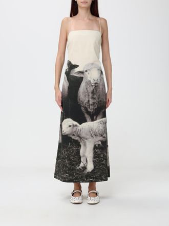 Moschino A-Linien-Midikleid aus Seide mit Grafik-Print und eckigem Ausschnitt