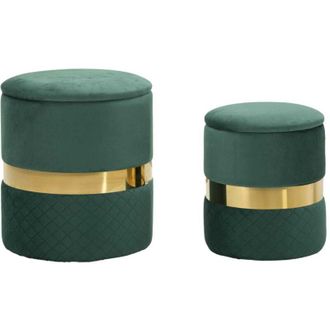 Mauro Ferretti Pouf avec rangement int&eacute;gr&eacute; Sheffild (Lot de 2)