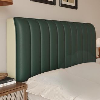 Generic LuxLeather Gesteppter Lederbezug Bettkopfteil Bezug Wasserdicht Staubdicht Verdickt Gepolstert Hochelastischer Schutz&uuml;berzug f&uuml;r Polsterm&ouml;bel Kopfteil