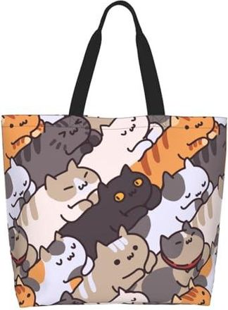 Generic Chat Dessin Anim&eacute; Animal Sac A Main Femme D&eacute;contract&eacute; Sacs De Courses Imperm&eacute;able Sac Fourre-Tout Pour Quotidienne Plage Travail