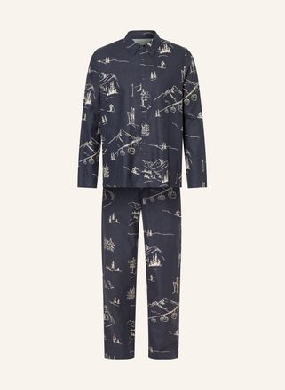 Schiesser Schlafanzug Aus Flanell blau