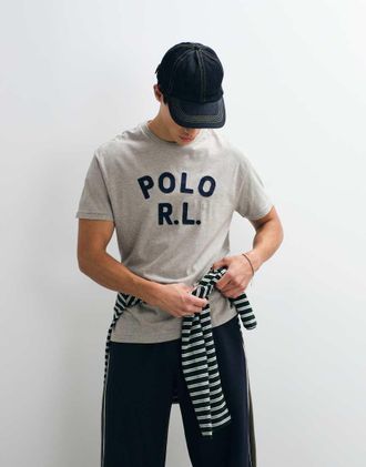 Polo Ralph Lauren T-shirt coupe classique &agrave; logo manuscrit - Gris