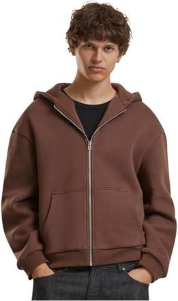 Build Your Brand By285-fluffy Zip Hoody Sweat-Shirt à Capuche, Marron Chocolat, 4XL Homme