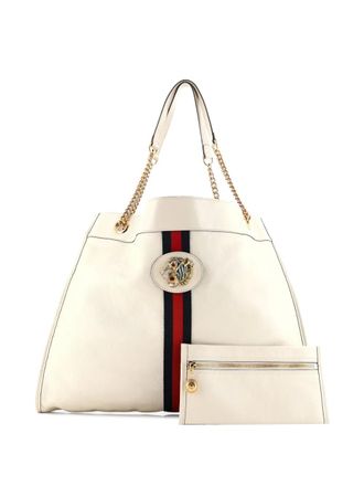 Gucci Rajah Chain Leather Large tote bag - Tons neutres