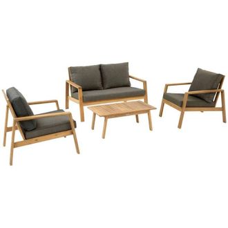 Hesperide Salon de jardin Tiwi 4 places gris anthracite - Hesp&eacute;ride