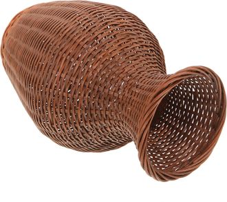 Cabilock Geflochtene Bambusvase Klein Rustikal mit Stabilem Sockel Handgefertigt f&uuml;r Trockenblumen und Blumenarrangements Nat&uuml;rliche Dekoration f&uuml;r Wohnzimmer 