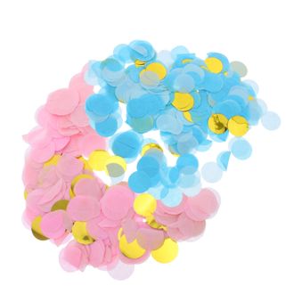 DOITOOL Teiliges Shower Konfetti Rundes Gender Reveal Dekor in Rosa und Blau Biologisch Abbaubar Vielseitig Einsetzbar f&uuml;r Babyparty Tischdeko Einfache Reinig