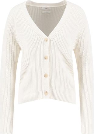Fynch-Hatton Strickjacke aus Baumwolle mit V-Ausschnitt und Knopfleiste Milk/S